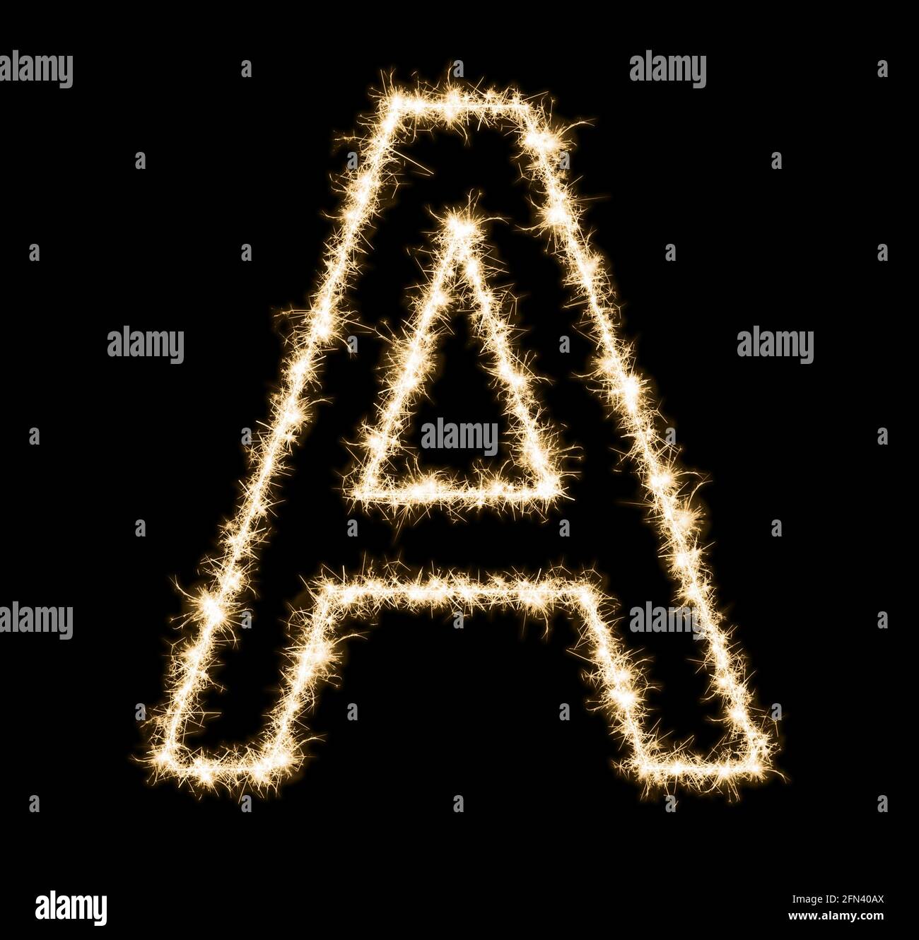 Letter A - Made out of sparkles, isolated on black Stock Photo - Alamy