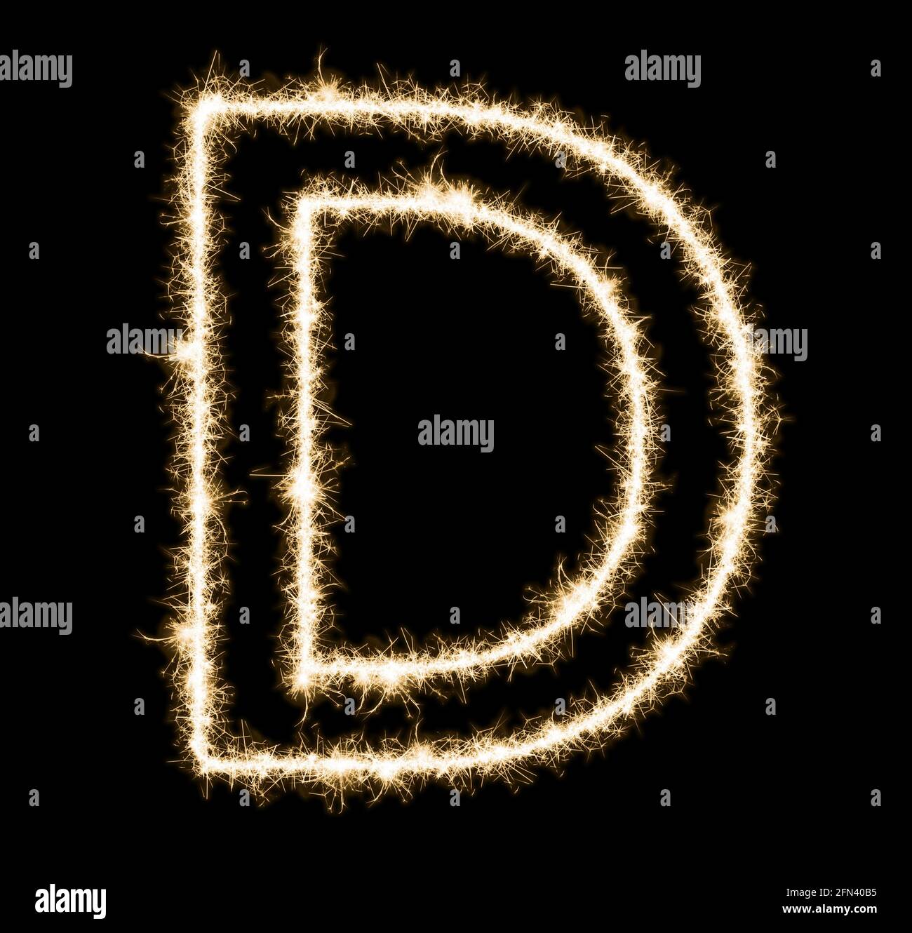 Letter D - Made out of sparkles, isolated on black Stock Photo - Alamy