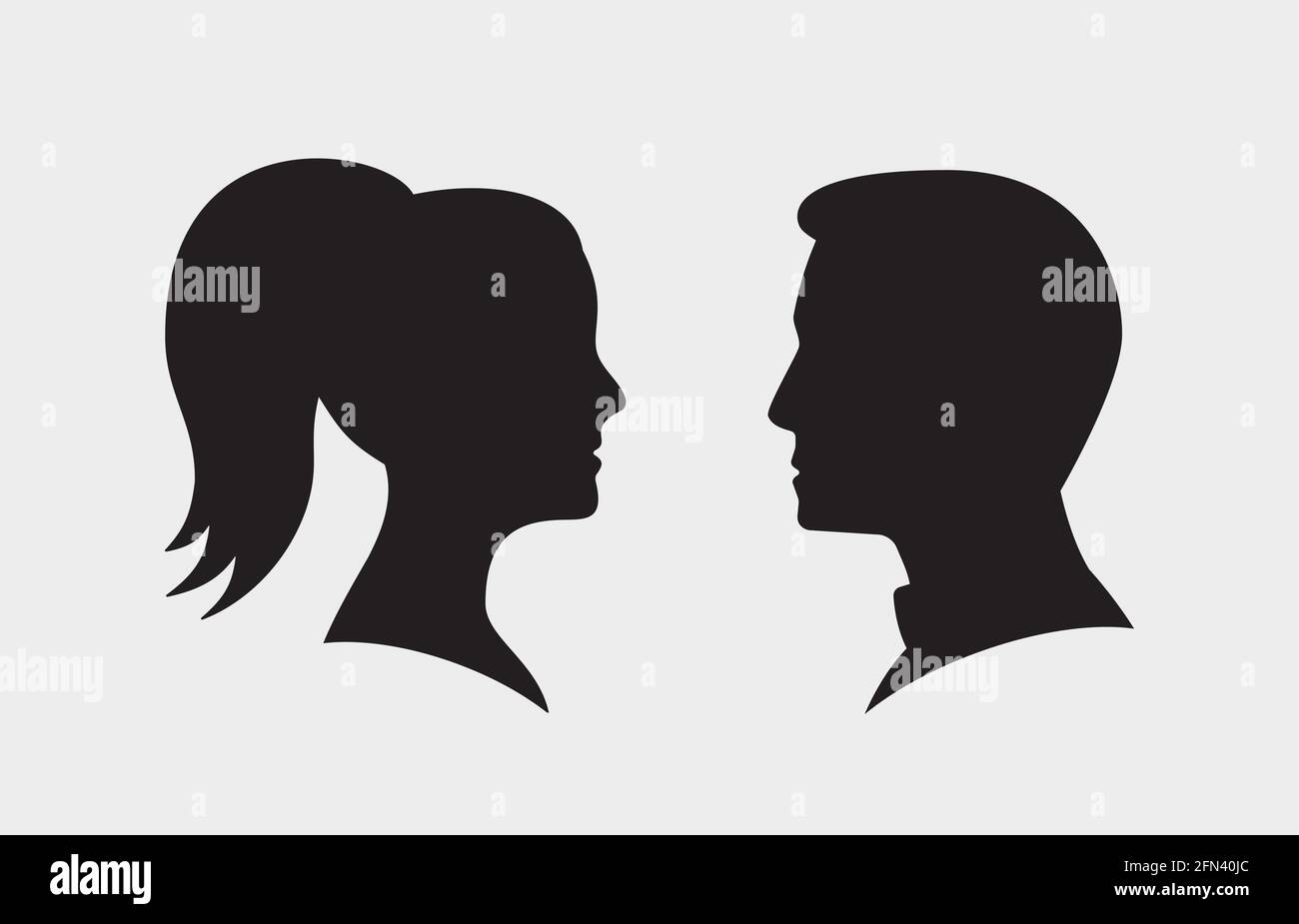 Man and woman silhouette icons. Vector illustration isolated. Simple ...