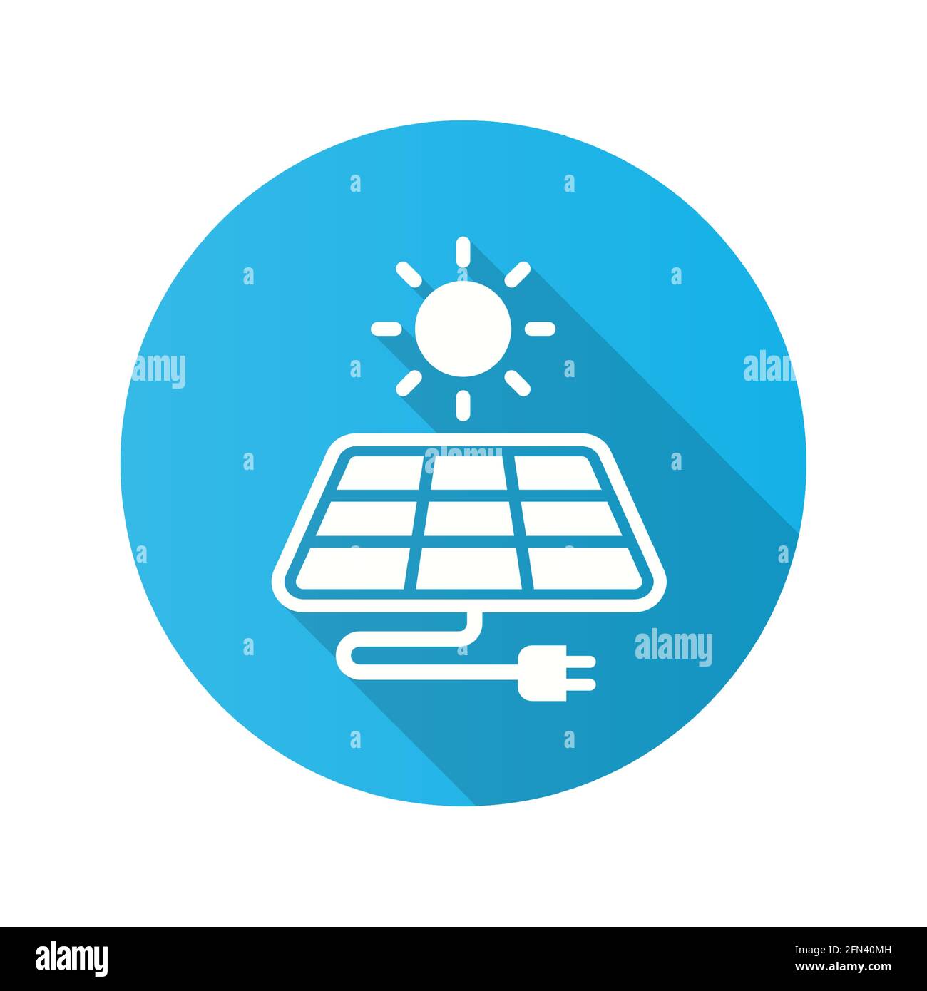 Solar energy icon. Simple illustration with long shadow isolated for ...