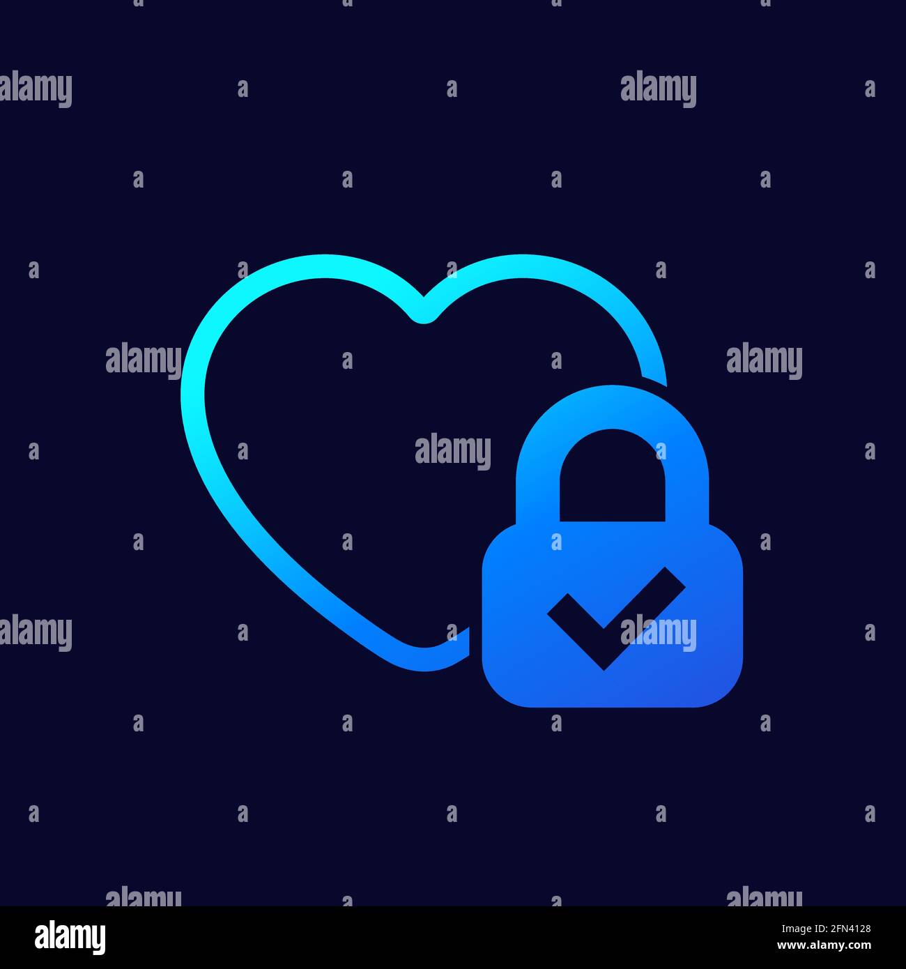 Heart and lock icon for web Stock Vector Image & Art - Alamy