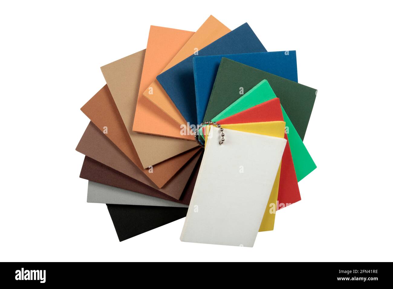 Colour swatches book isolated on white background Stock Photo - Alamy
