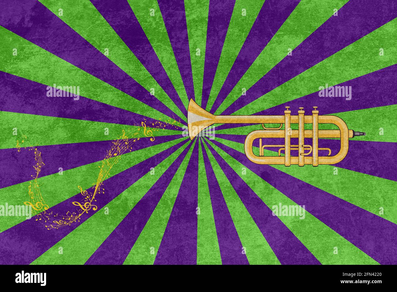 Abstract yellow trumpet design music themed textured illustration Stock ...