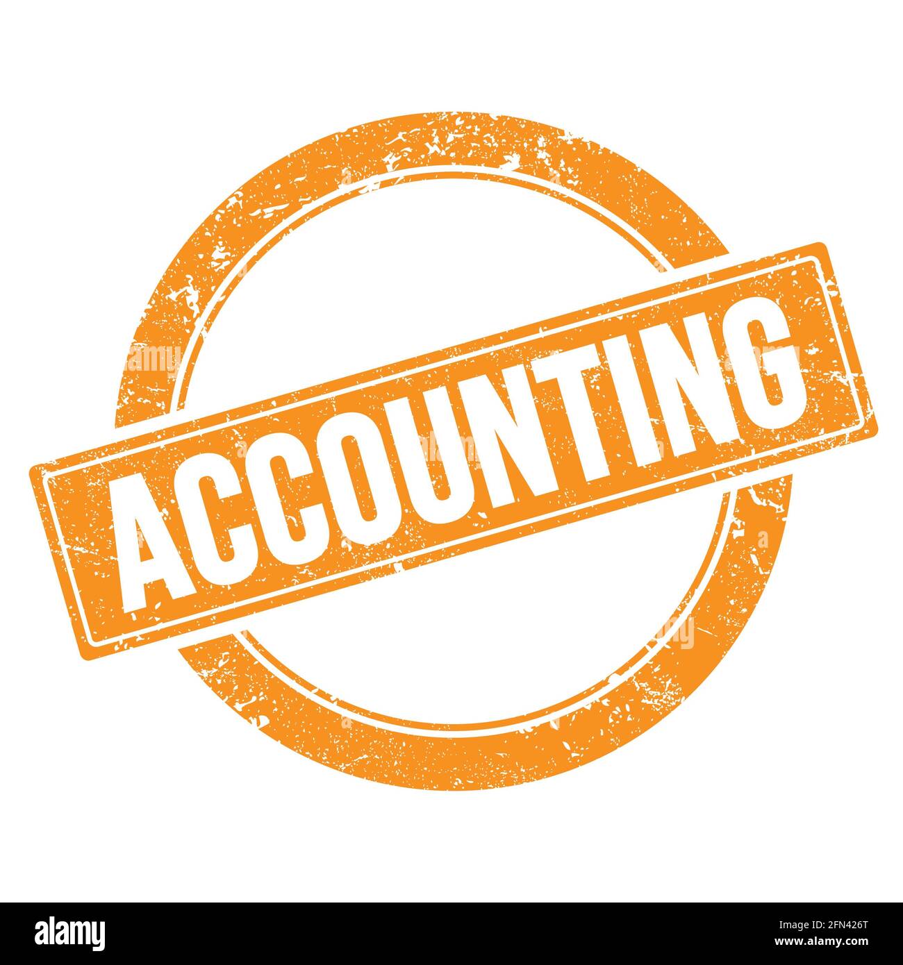 ACCOUNTING text on orange grungy round vintage stamp Stock Photo - Alamy