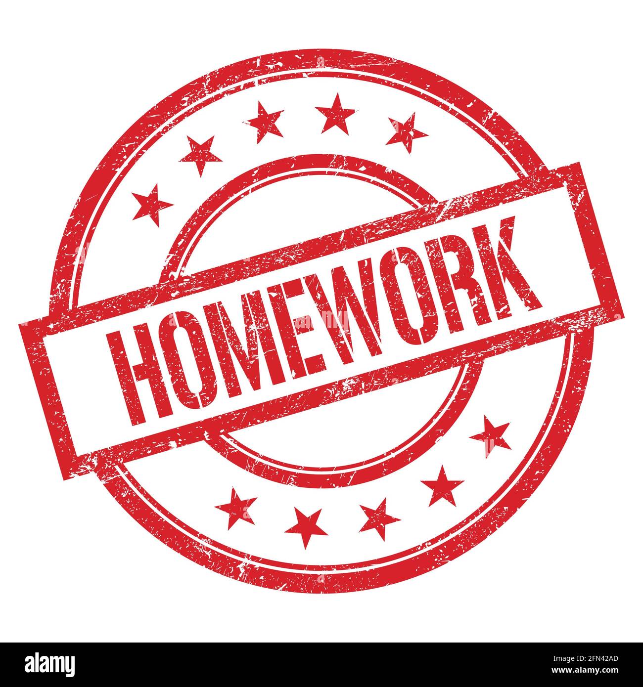 HOMEWORK text written on red round vintage rubber stamp Stock Photo - Alamy