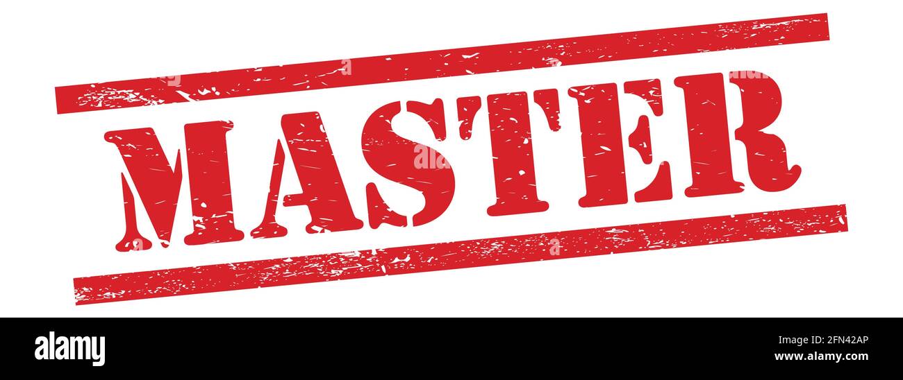 MASTER text on red grungy vintage rubber stamp Stock Photo - Alamy