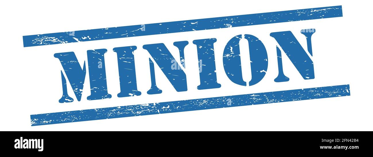 MINION text on blue grungy vintage rubber stamp Stock Photo - Alamy