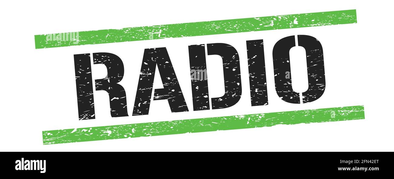 Radio text on black Cut Out Stock Images & Pictures - Alamy