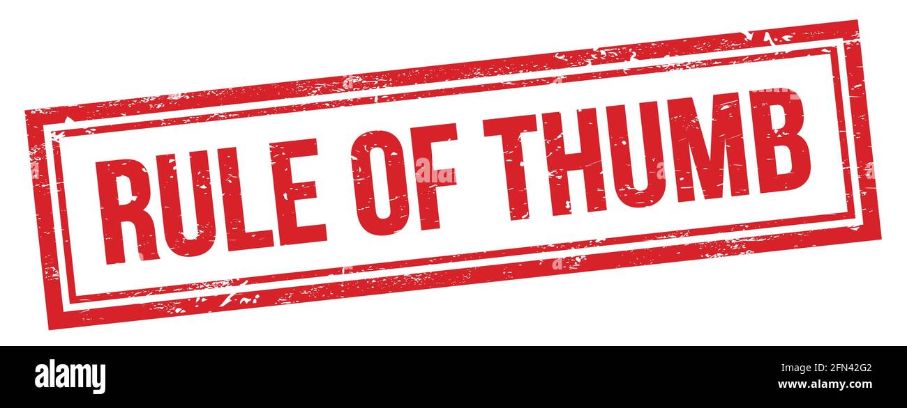 RULE OF THUMB text on red grungy vintage rectangle stamp Stock Photo ...