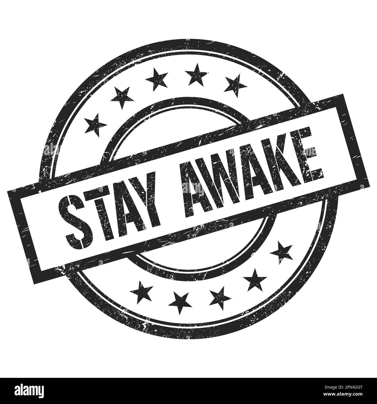 STAY AWAKE text written on black round vintage rubber stamp Stock Photo ...