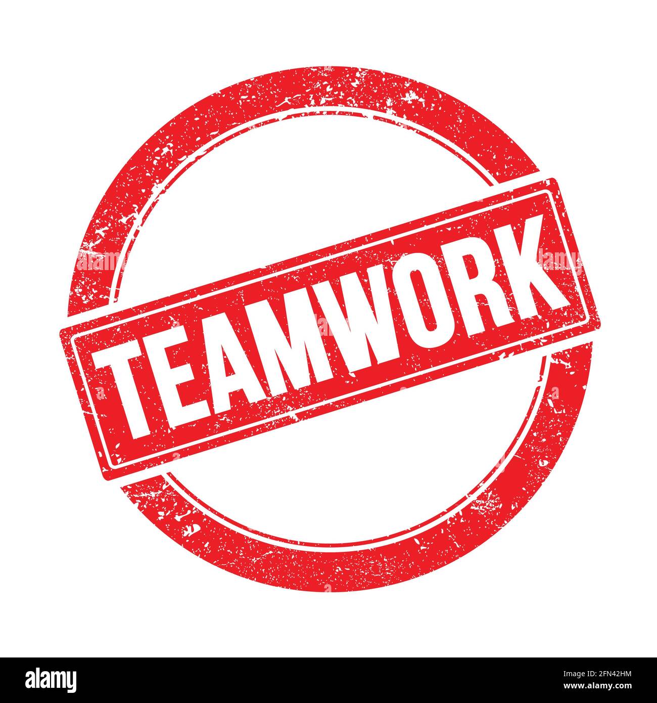 TEAMWORK text on red grungy round vintage stamp Stock Photo - Alamy