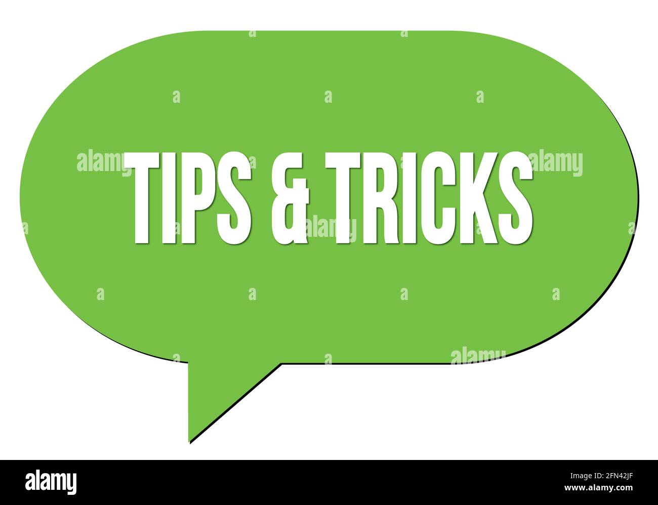 TIPS & TRICKS text written in a green speech bubble stamp Stock Photo ...