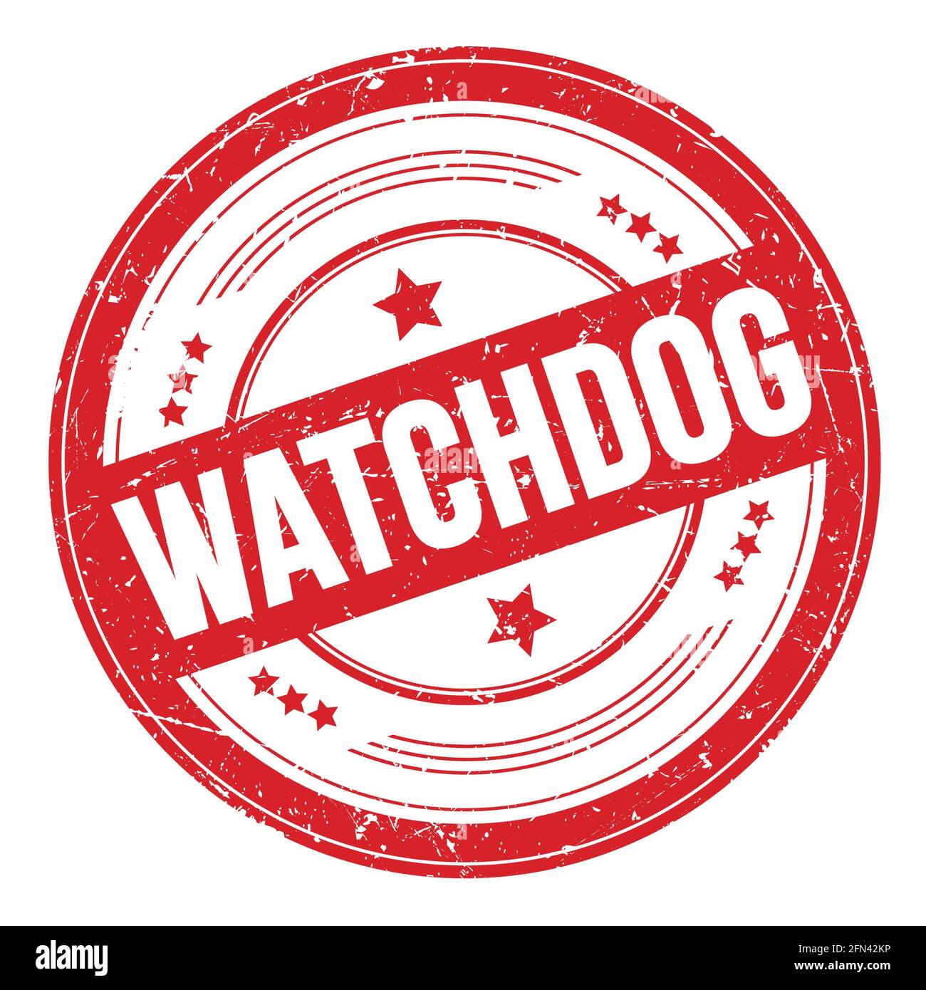 WATCHDOG text on red round grungy texture stamp Stock Photo - Alamy