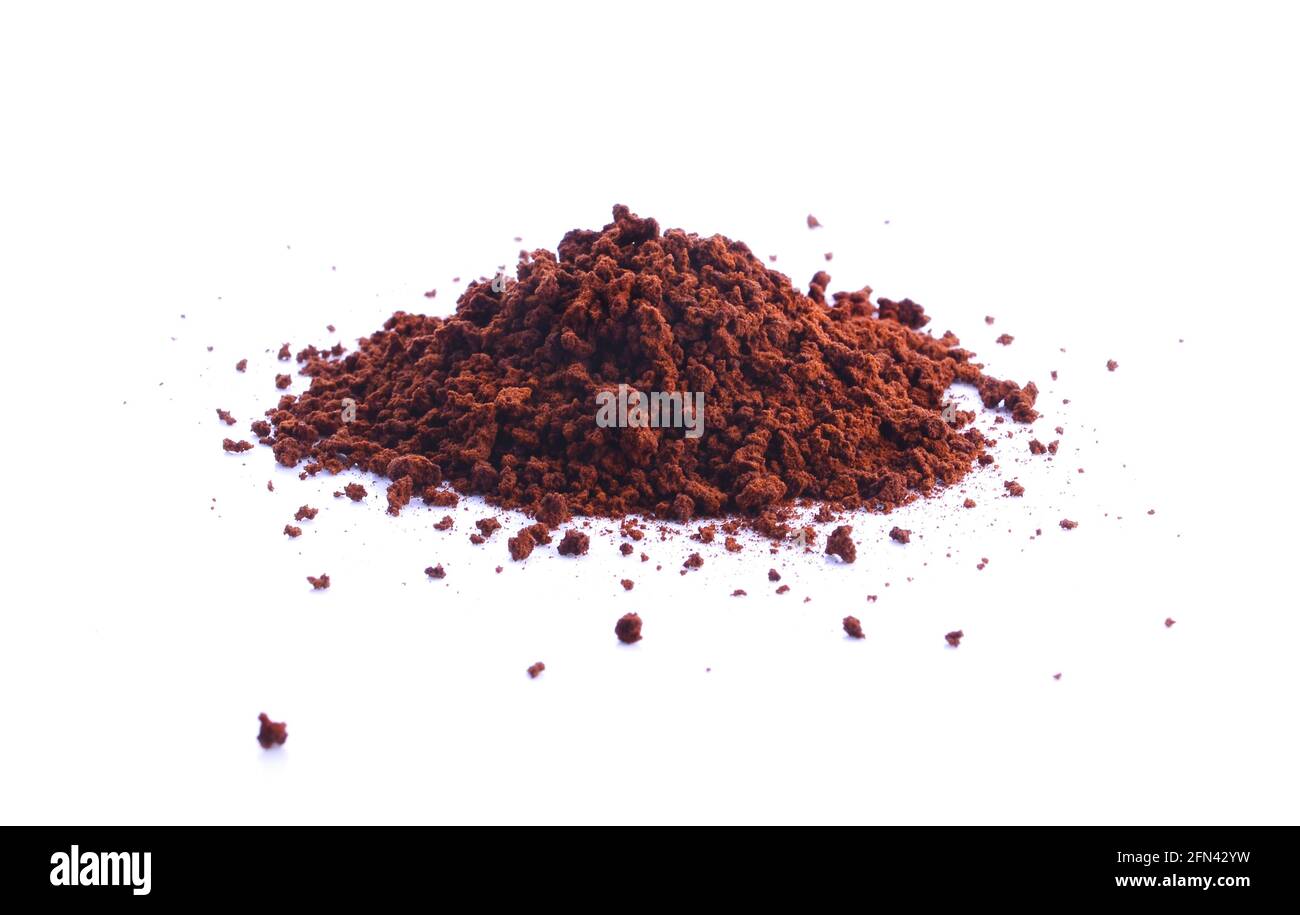 Coffee powder on white background Stock Photo - Alamy