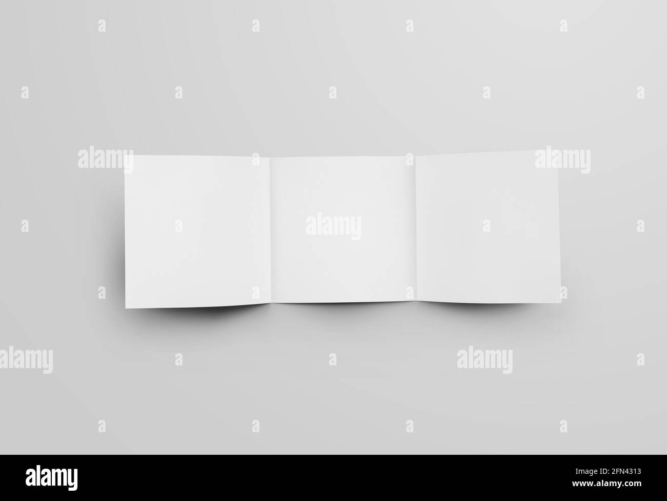 Mockup of standard square booklet, open white leaflet, isolated on ...