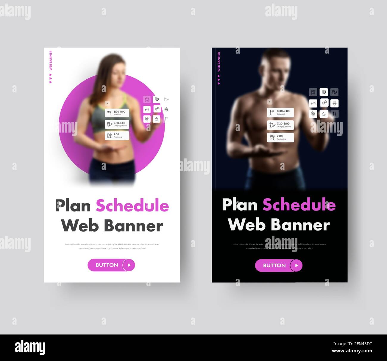 Vector template of vertical web banners with place for photo and ...