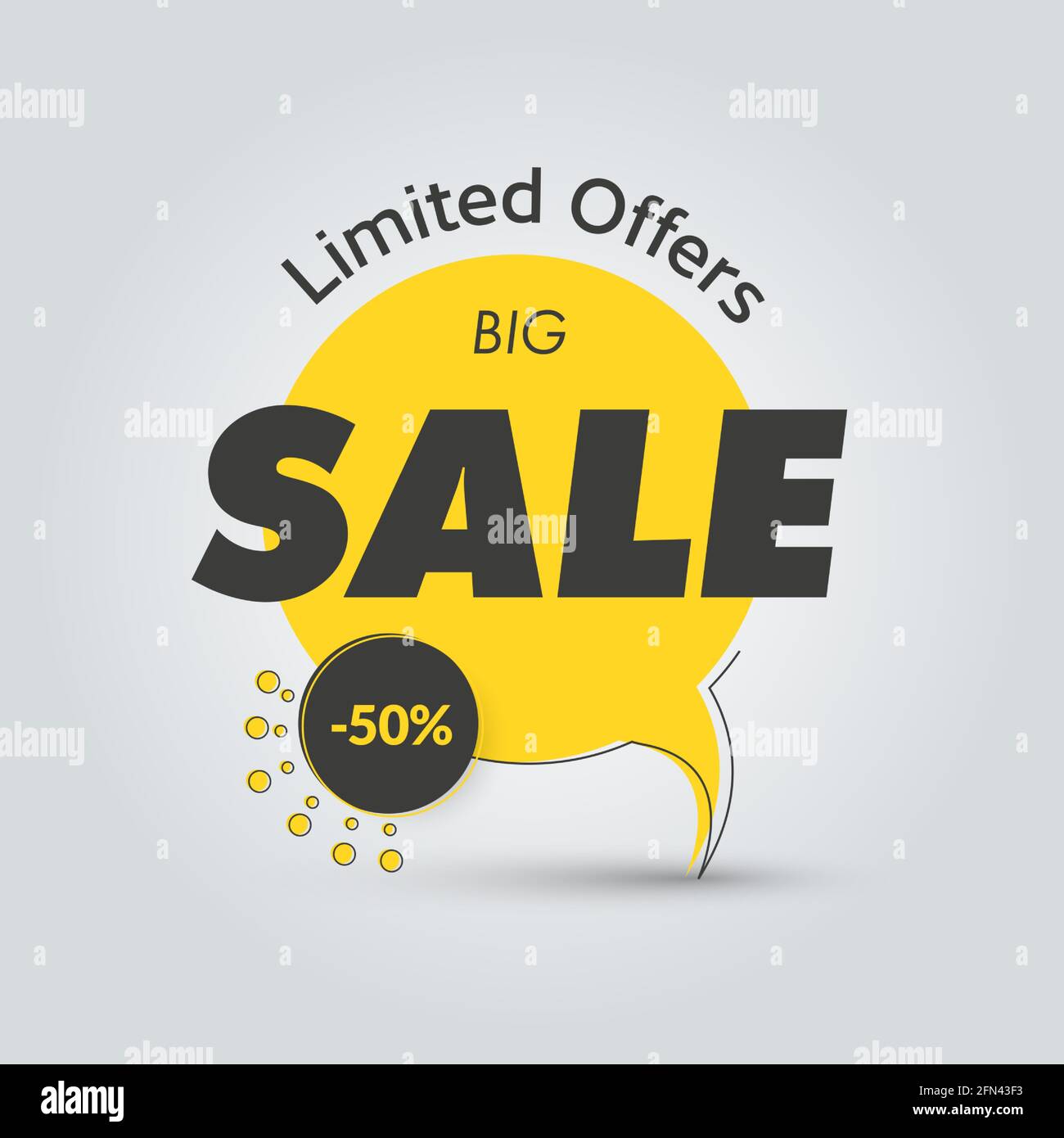 Round yellow and black tag template on the leg for sales and discounts ...