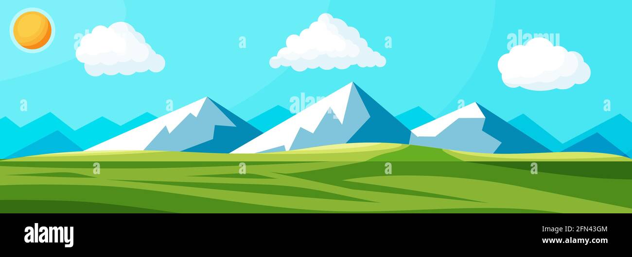 Summer nature landscape with rocks Stock Vector Image & Art - Alamy