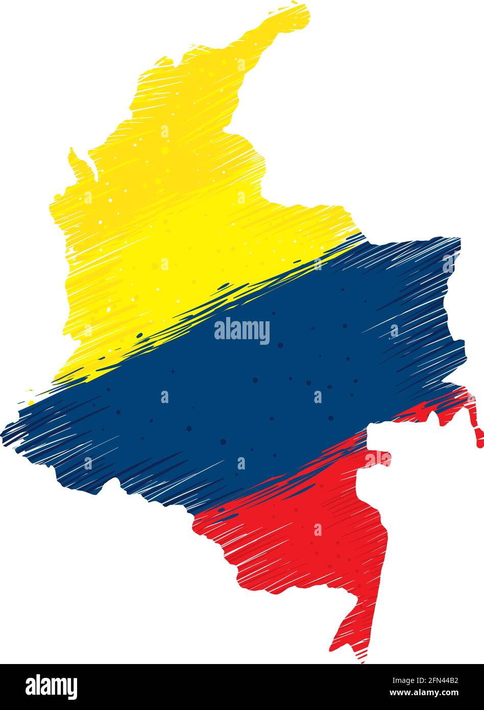 colombian flag in map Stock Vector Image & Art - Alamy