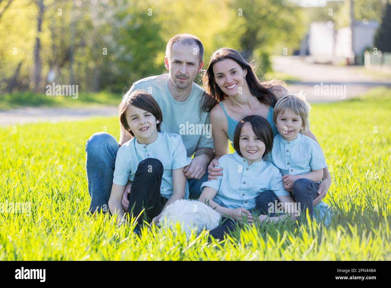 Family Playing At The Park