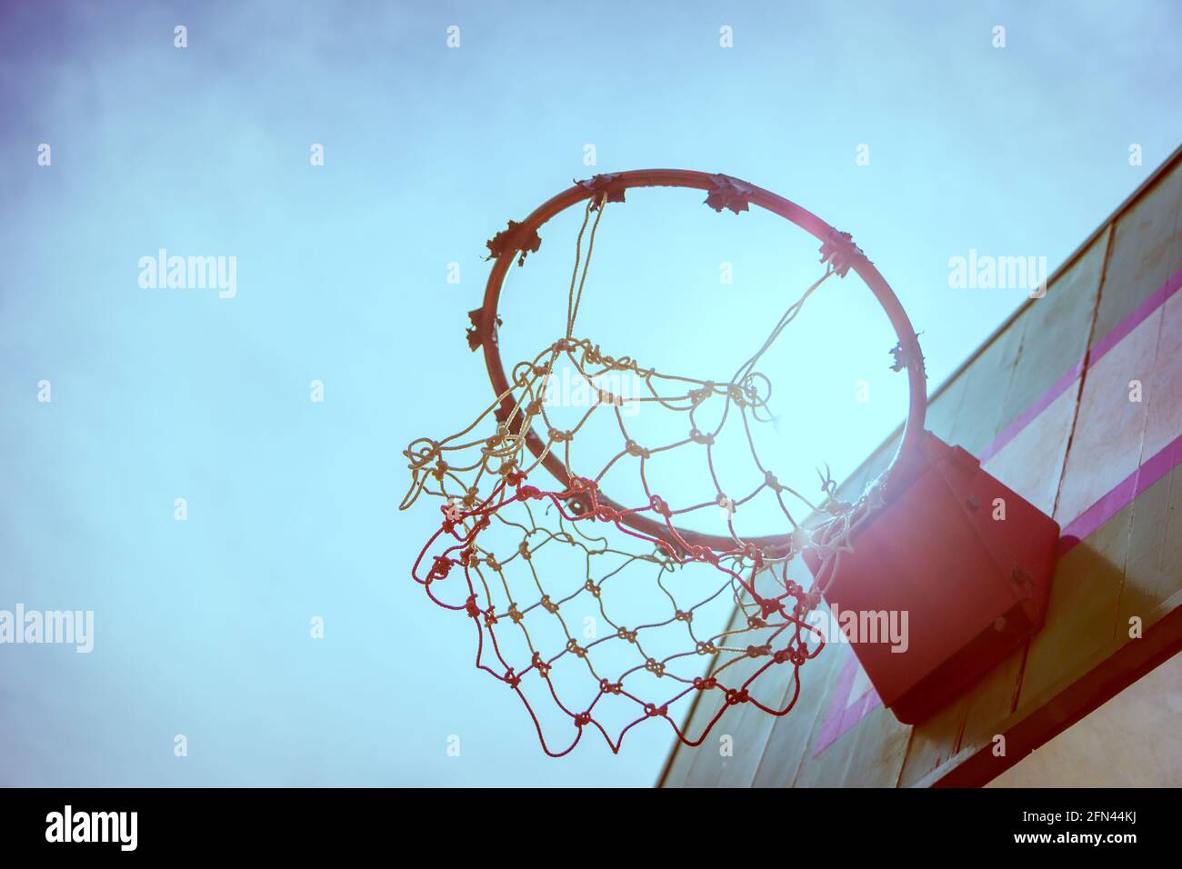 B&W Vintage Wooden basketball hoop Stock Photo - Alamy