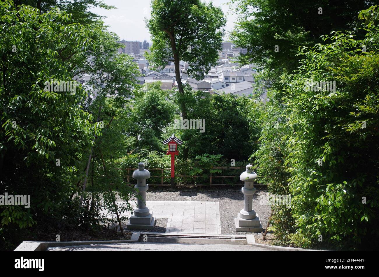View out from Kenkun shrine Kyoto Japan looking south Stock Photo - Alamy