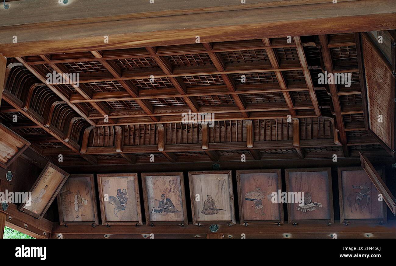 Kenkun Shrine kyoto Japan wooden roof of haiden worship hall Stock ...