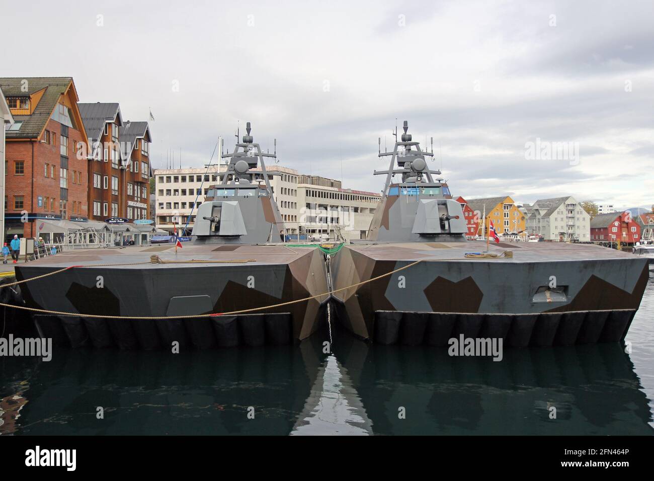 Tromso, Norway - September 20 2013: Two Skjold-class corvettes in ...