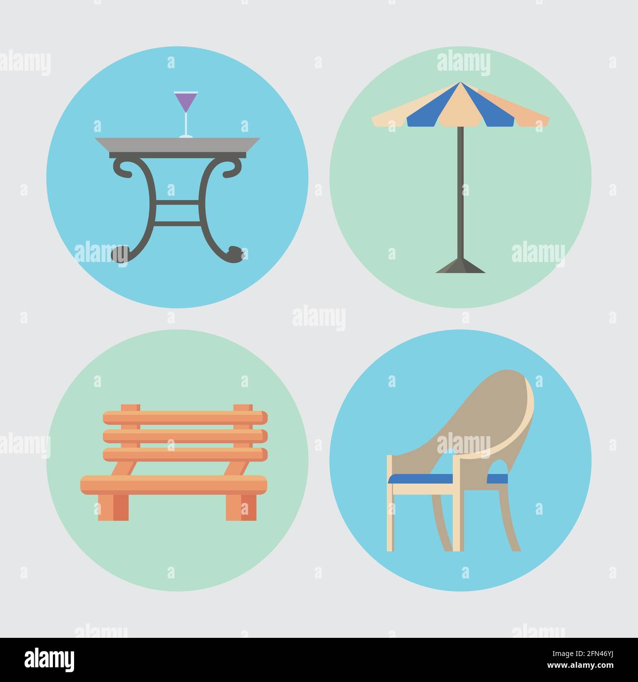 four garden furniture icons Stock Vector Image & Art - Alamy