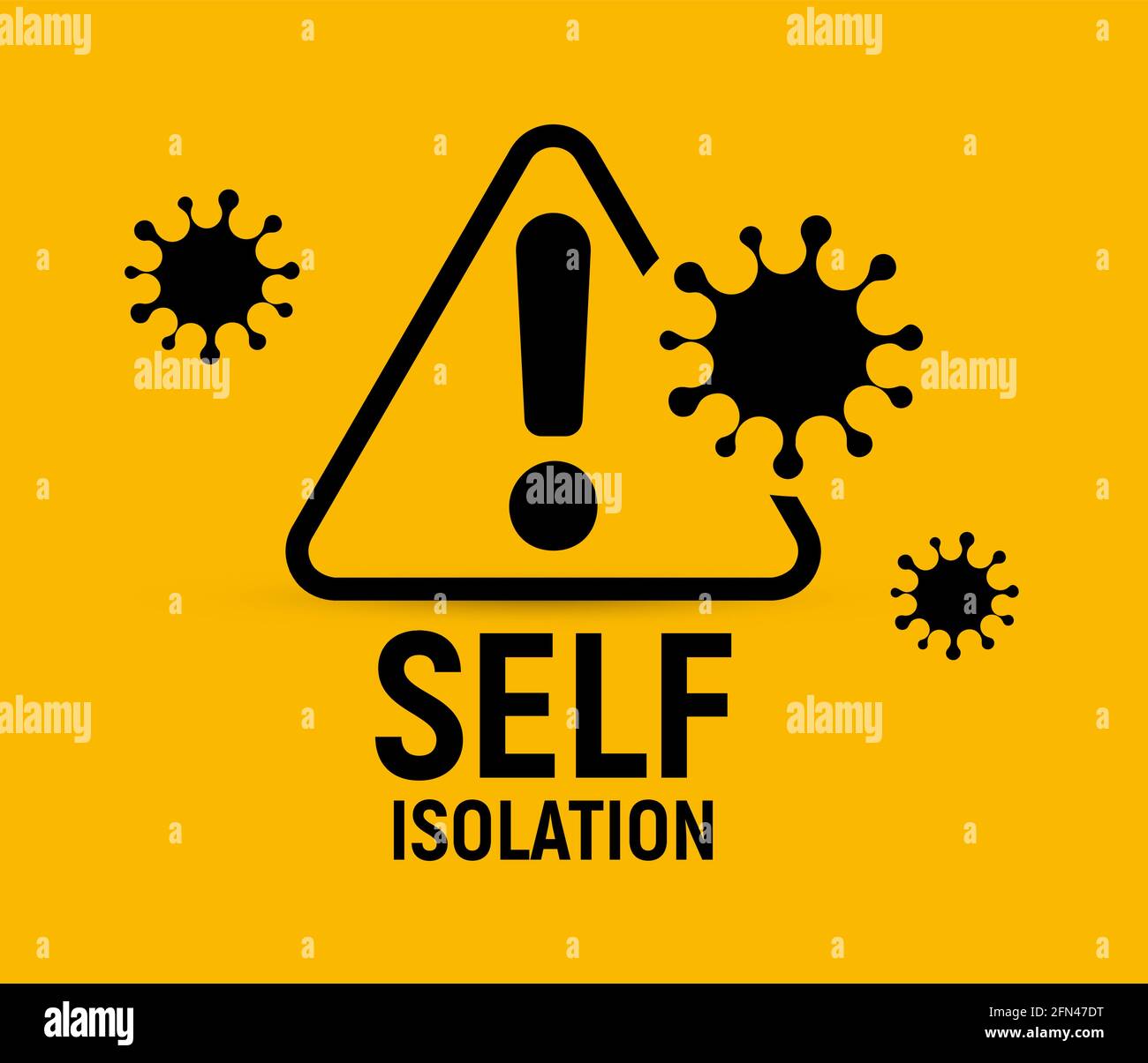 Coronavirus warning and attention icon. Self isolation and self ...