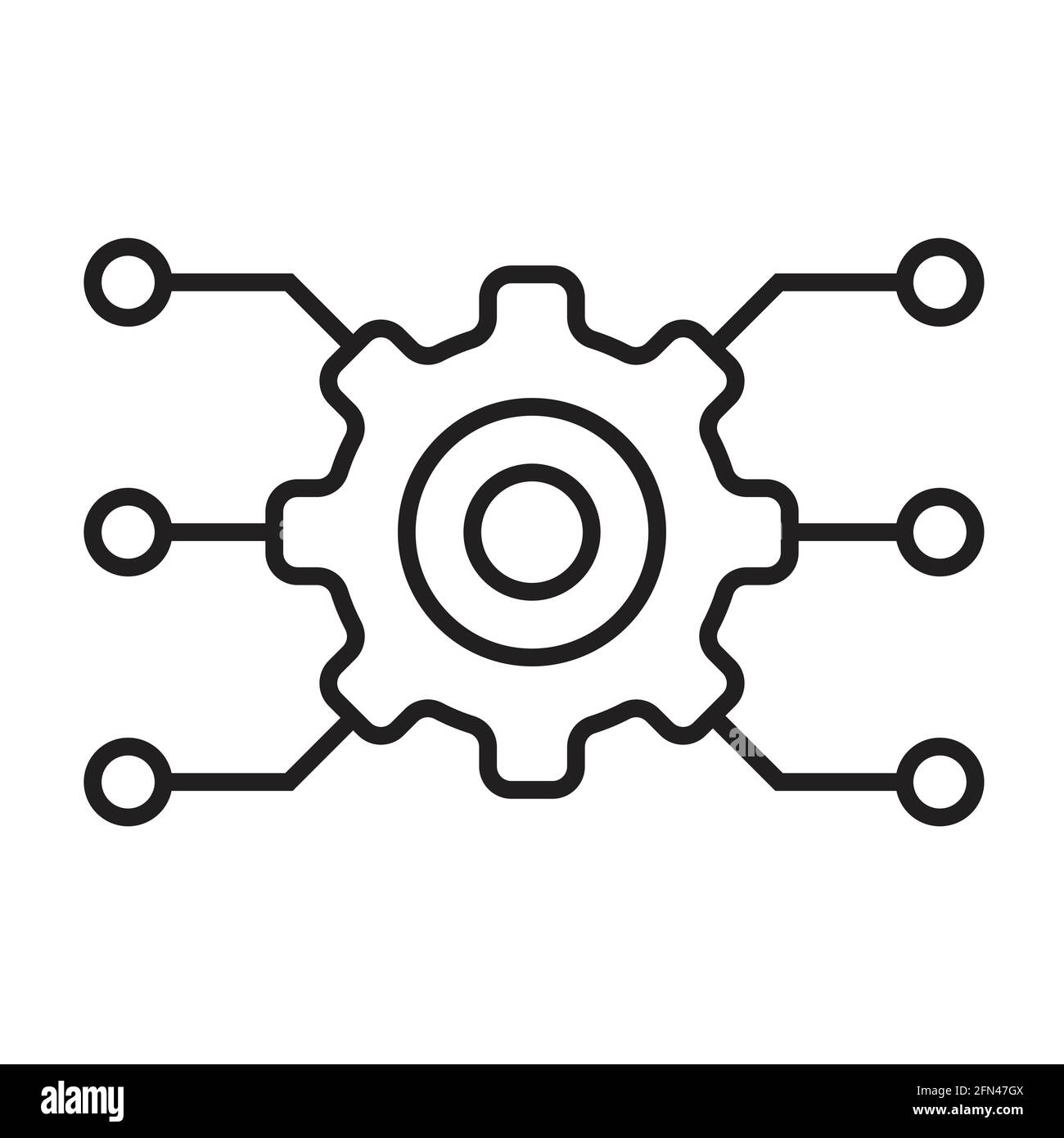 Automated system line icon vector for graphic design, logo, web site ...