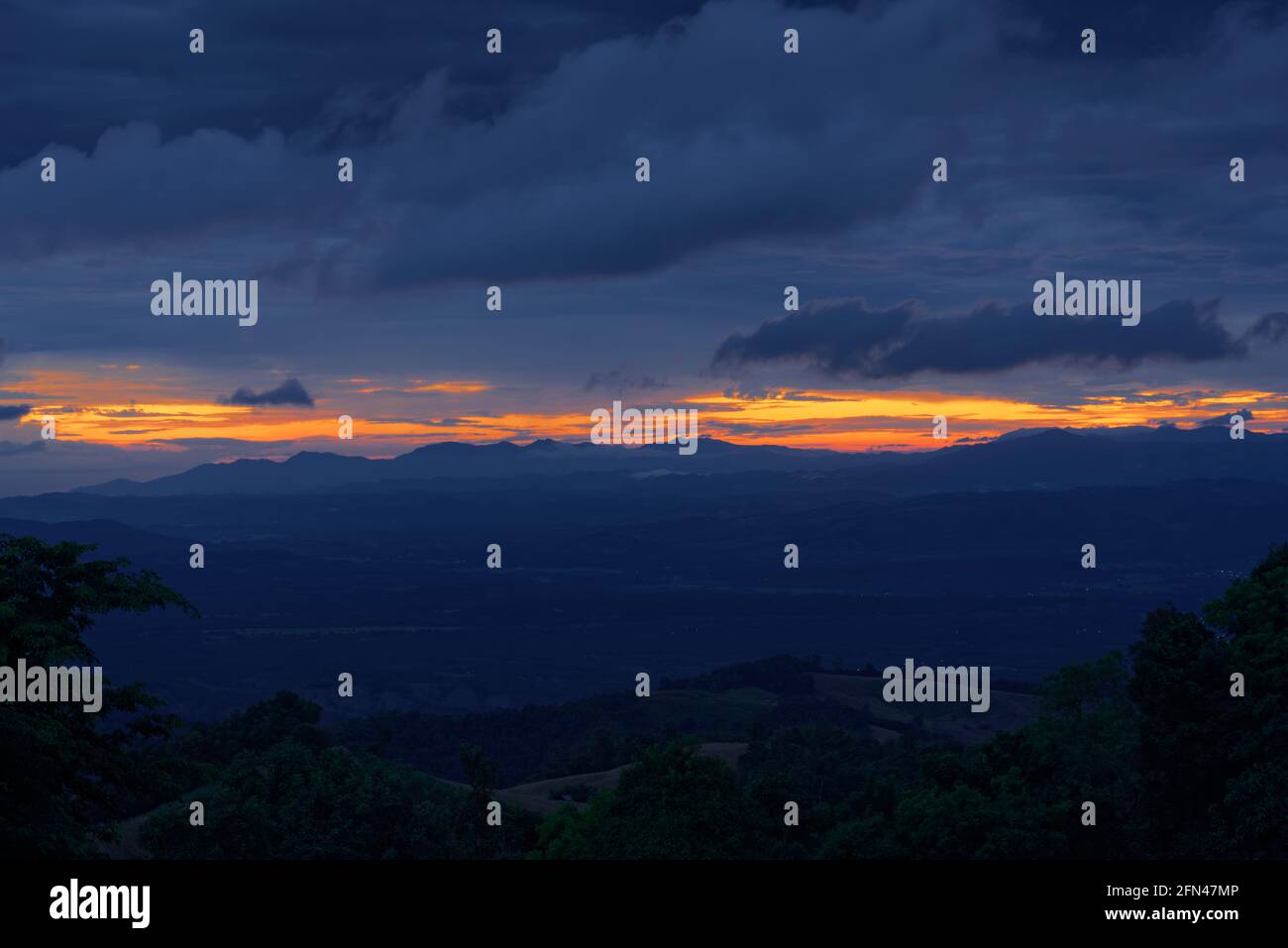 A view of gloomy sunset clouds and large mountain sky background cloudy ...
