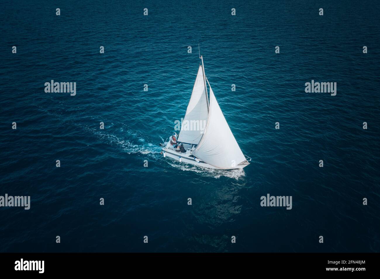 Luxury yacht at sea aerial hi-res stock photography and images - Alamy