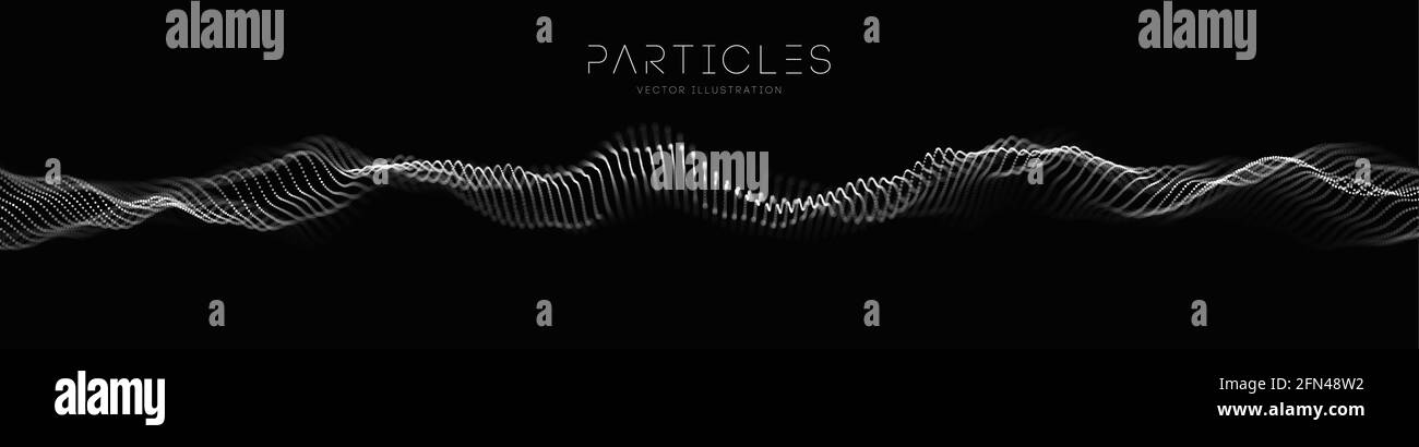Wave technology background. Music particle abstract tech illustration ...