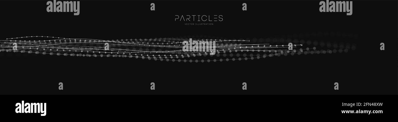 Music particle abstract tech background. Vector sound wave technology ...