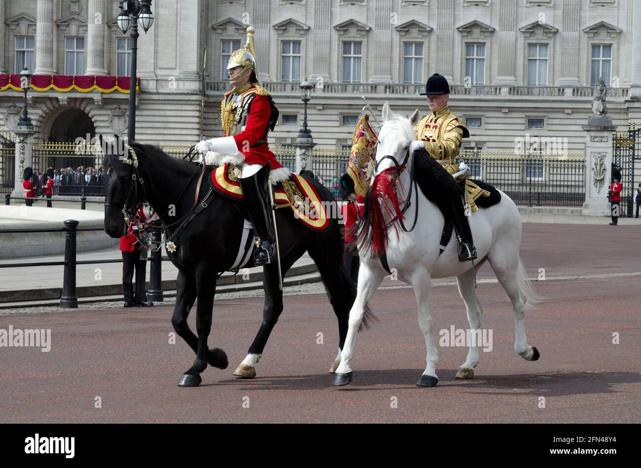 Lifeguard Officers Outside Buckingham Palace Trooping The Colour Stock ...