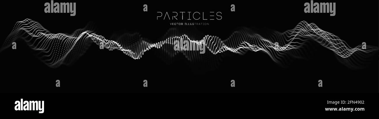 Audio waves with music waves. Music particle abstract tech background ...