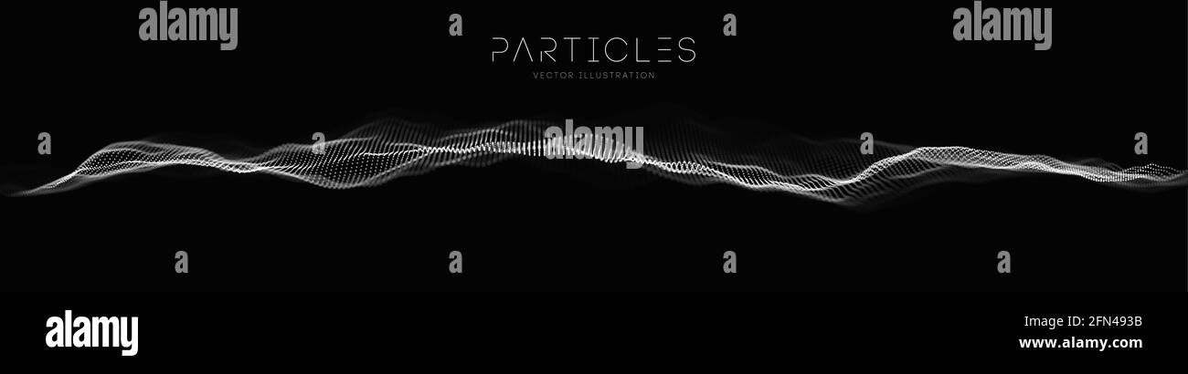 Sound waves illustration. Music particle abstract tech background ...