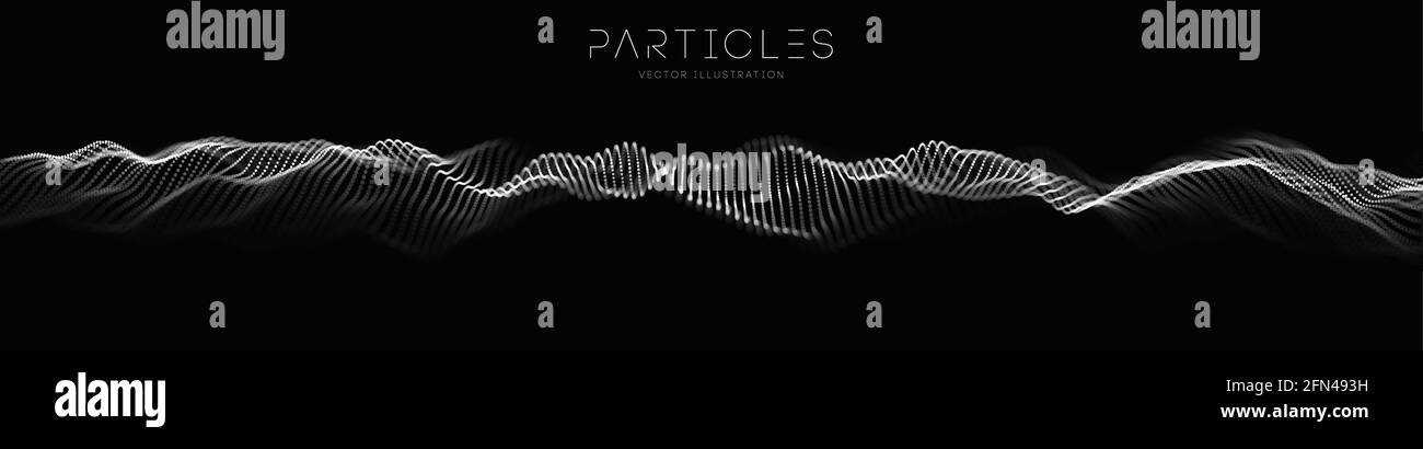 Sound waves illustration. Music particle abstract tech background ...