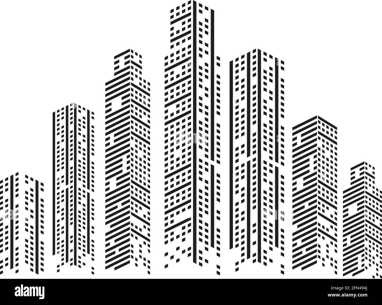monochrome buildings urban Stock Vector Image & Art - Alamy