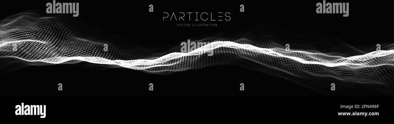 Motion graphic particales. Music abstract background. Vector sound wave ...