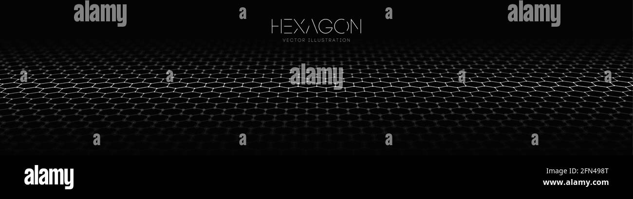 Hexagon wave vector template. Modern 3d graphic geometric background. Digital technology web ...