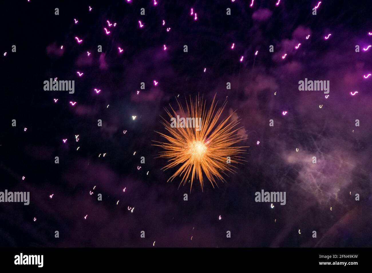 Beautiful orange big bang science object with glowing core. Scientific ...
