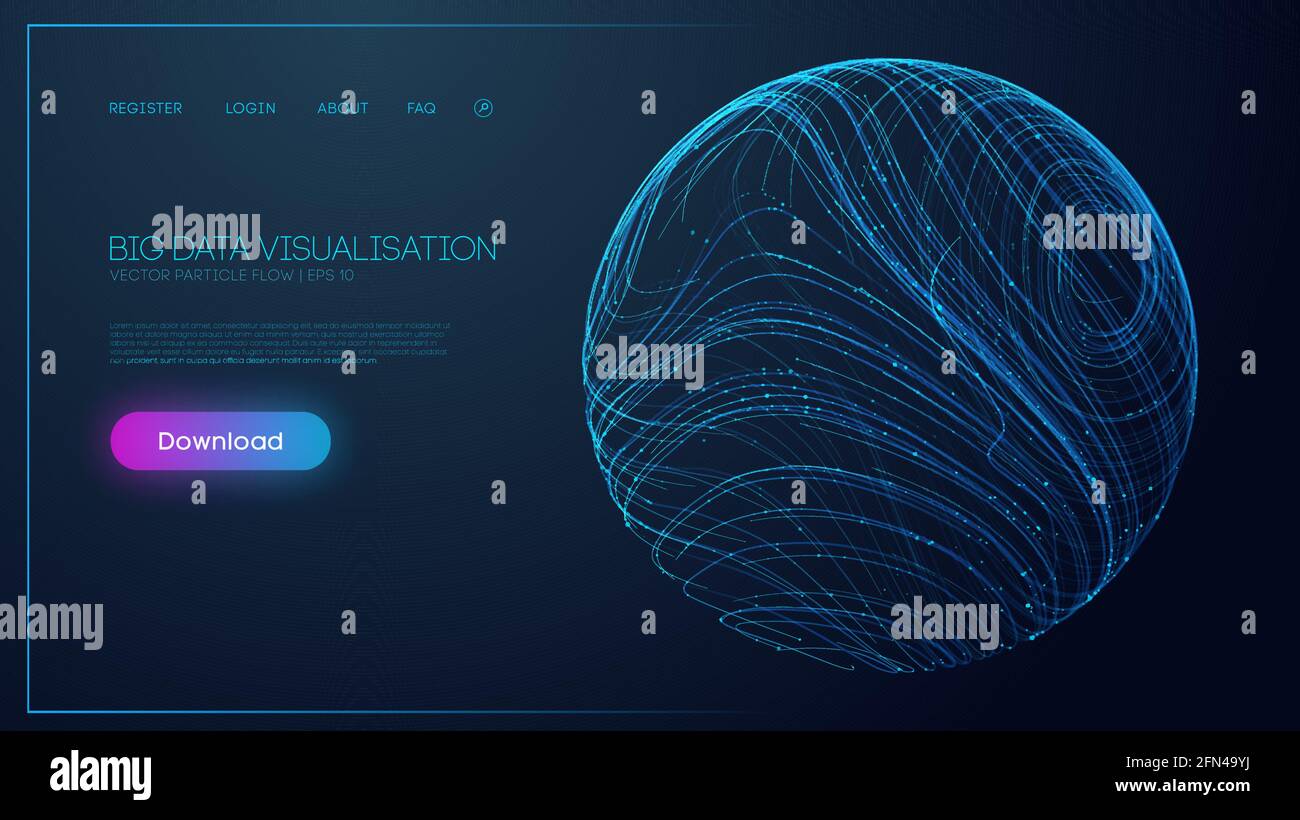 Cyber protect security sphere. Big data abstract blue sound wave flow ...