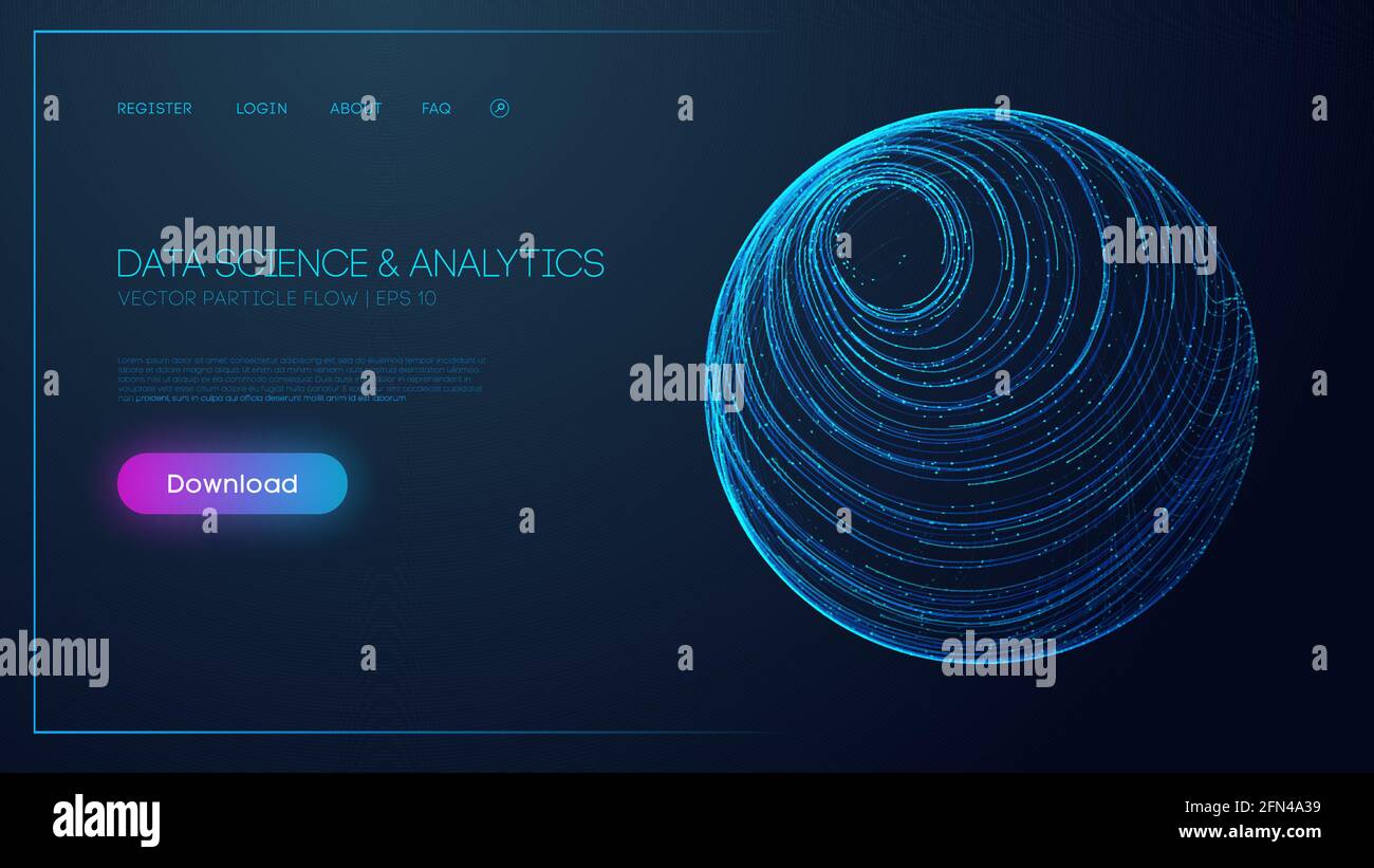 Data science and analytics. Technology background blue. Data security ...