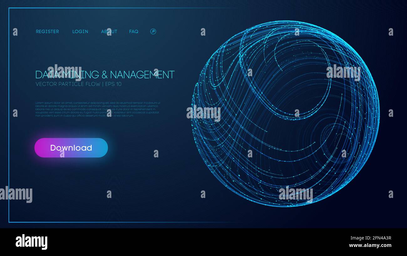 Data mining and management vector illustration. Big data processing ...