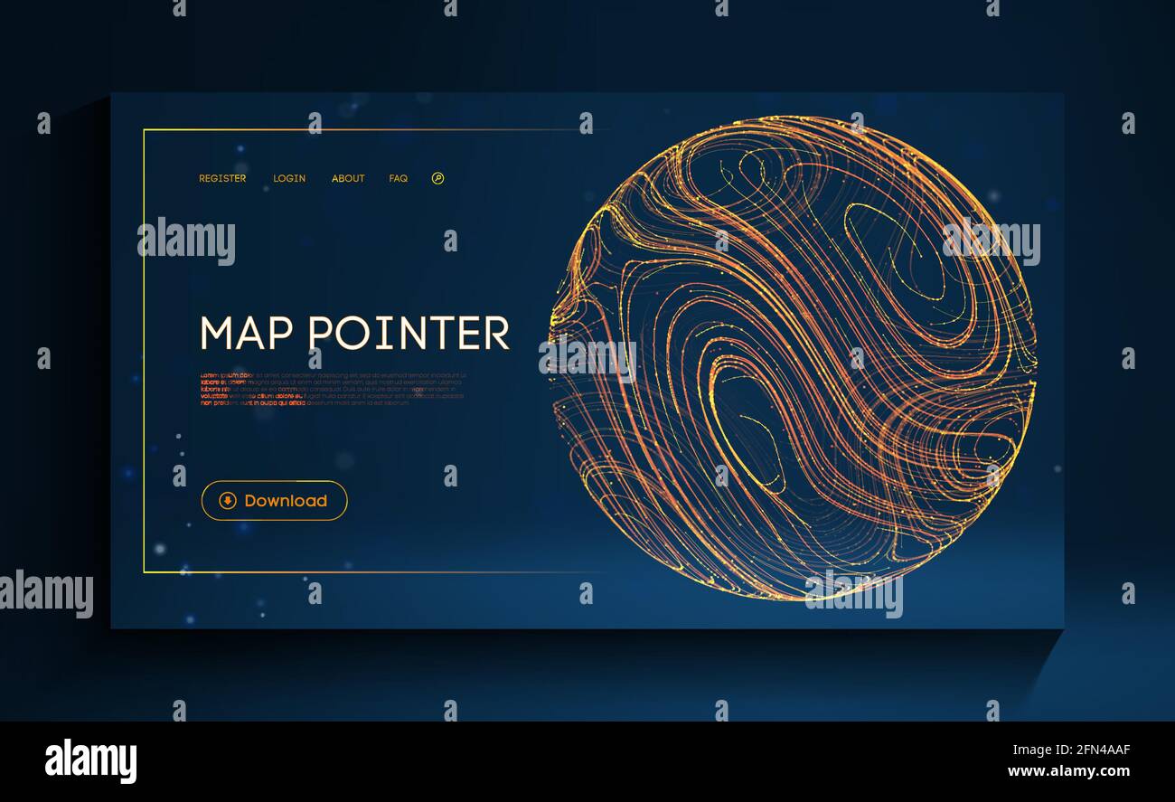 Network sphere in modern style. Modern 3d business technology graphic ...
