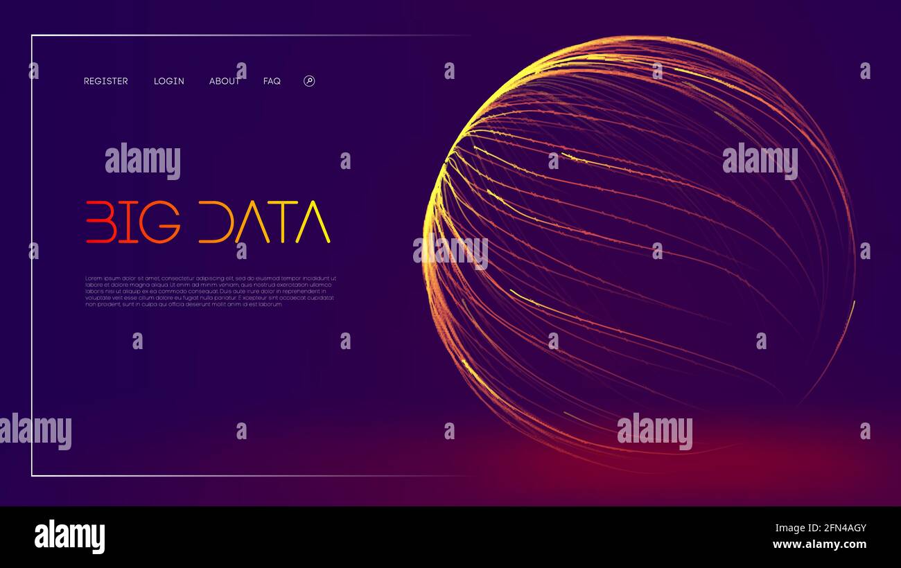 Business data structure analysis. Digital data stream visualization ...