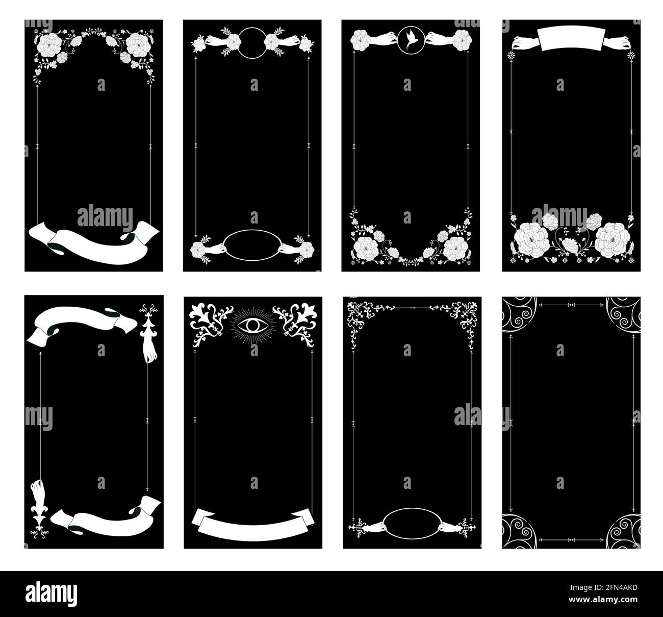 Ornamental retro style frames, banners for text and blank space for ...