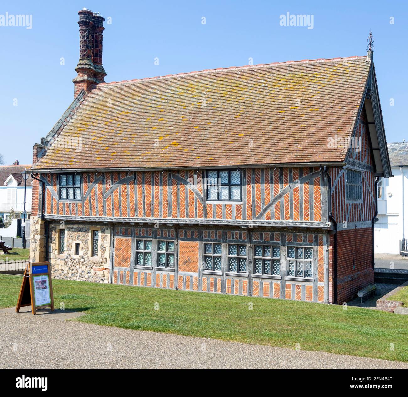 Historic Moot Hall building town guildhall, Aldeburgh, Suffolk, England ...